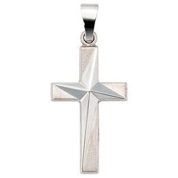 Kreuz-Anhänger Jobo "Anhänger Kreuz" Schmuckanhänger Gr. Weißgold 375, weiß (weißgold 375) Damen 375 Weißgold