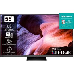 G (A bis G) HISENSE Mini-LED-Fernseher Fernseher grau (anthrazit)