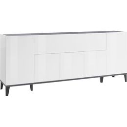 Sideboard Inosign "Sunrise" Sideboards Gr. B/H/T: 200cm x 82cm x 40cm, weiß (weißhg/schiefer) Breite 200 cm