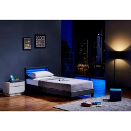 Home Deluxe LED Bett Astro inkl. Matratze versch. Gr&ouml;&szlig;en und Farben - Dunkelgrau