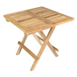 Vcm Klapptisch Beistelltisch klappbar Gartentisch Teakholz Blumentisch Balkontisch Ma&szlig;e 50 x 50 cm