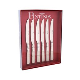 Pinti Inox PINTINOX Steakmesser geschmiedet Wellenschliff Edelstahl 18/10 Leonardo 6 tlg.