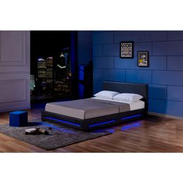 Home Deluxe LED Bett Asteroid 180 x 200, Schwarz