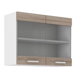 K&uuml;chen-Preisbombe K&uuml;chen Glash&auml;ngeschrank 80 cm f&uuml;r das Modell &bdquo;Dave 240 Eiche Sonoma Tr&uuml;ffel&ldquo;