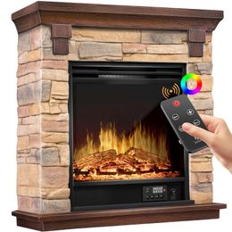 Kesser&reg; Elektrokamin Standkamin - Kamin elektrisch mit LED 3D-Flammeneffekt, Mit Heizung Heizfunktion, Elektro Kamin mit 1800W Leistung, Wochentimer, Thermostat, Fernbedienung, dimmbar