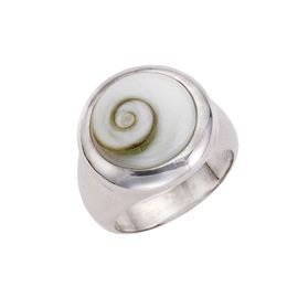 ZEEme Pearls Ring Silber 925 rhodiniert mit wei&szlig;er Muschel