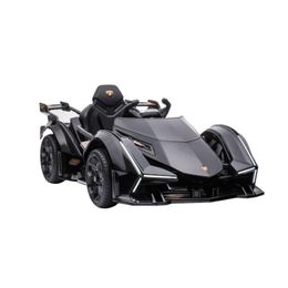 ES-Toys Kinder Elektroauto Lamborghini V12 Vision Gran Turismo Fernbedienung MP3 schwarz