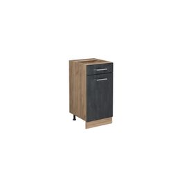 VICCO Schubunterschrank R-Line Schwarz Beton Eiche 40 cm ohne Arbeitsplatte