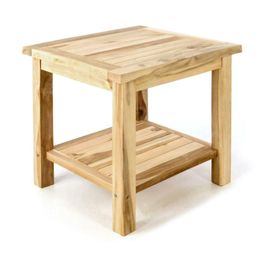 Vcm Blumenhocker Beistelltisch Gartentisch Teakholz Blumentisch Balkontisch Ma&szlig;e 50 x 50 cm