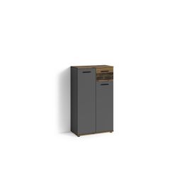 ByLiving Schuhschrank JAKOB, Breite 60 cm, Old Wood (Altholz-Optik)/anthrazit