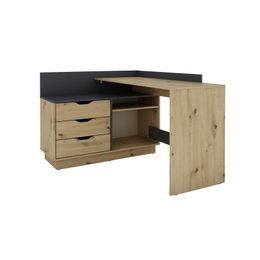 ByLiving Winkelschreibtisch BELFAST, Breite 129 cm, Artisan Eiche/anthrazit
