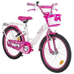 Actionbikes Motors Actionbikes Kinderfahrrad Daisy 20 Zoll, pink, V-Brake-Bremsen, Antirutschgriffe, Kettenschutz, Korb (East)