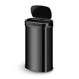 Juskys Automatik M&uuml;lleimer mit Sensor 60L - Abfalleimer mit elektrischem Deckel rechteckig - Schwarz