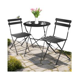 TecTake&reg; Bistrotisch Set, f&uuml;r 2 Personen, widerstandsf&auml;hig, Belastbarkeit Stuhl 120 kg