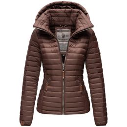 Marikoo Damen Stylische Steppjacke &Uuml;bergangsjacke mit abnehmbarer Kapuze L&ouml;wenbaby