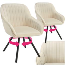 TecTake&reg; Drehbarer Armlehnstuhl , gepolstert, in Samtoptik, 360&deg; drehbar, schlanke Stahlbeine, 58 x 58 x 82 cm