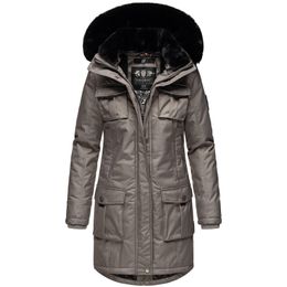 Navahoo Damen Wintermantel Parka mit abnehmbarer Kapuze und Einkaufstasche Tiniis