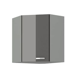 K&uuml;chen-Preisbombe Eckh&auml;ngeschrank 60x60 Hochglanz Grau K&uuml;chenzeile K&uuml;chenblock K&uuml;che Grey Bianca