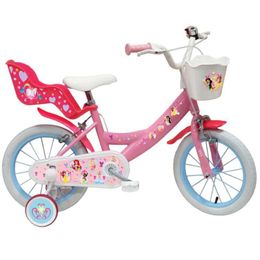 Disney Princess Kinderfahrrad 14 Zoll Fahrrad f&uuml;r K&ouml;rpergr&ouml;&szlig;e 100 - 115 cm oder ab 3,5 Jahre mit Puppensitz und Korb