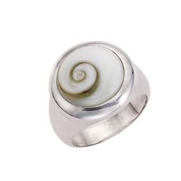 ZEEme Pearls Ring Silber 925 rhodiniert mit wei&szlig;er Muschel