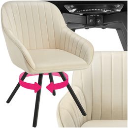 TecTake&reg; Drehbarer Armlehnstuhl , gepolstert, in Samtoptik, 360&deg; drehbar, schlanke Stahlbeine, 58 x 58 x 82 cm
