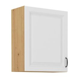 K&uuml;chen-Preisbombe H&auml;ngeschrank 60 cm Stilo Weiss + Eiche Artisan K&uuml;chenzeile K&uuml;chenblock K&uuml;che