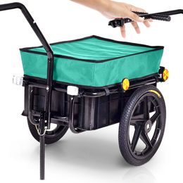 SAMAX Lastenanh&auml;nger / Fahrradanh&auml;nger f&uuml;r 60 Kg / 70 Liter mit Kupplung in Gr&uuml;n