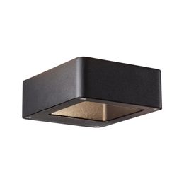 Brilliant Golda LED Au&szlig;enwandleuchte - schwarz, 7W integriert, 660 Lumen, warmwei&szlig; (3000K), IP54 spritzwassergesch&uuml;tzt, Up- & Downlight, 14,5x12x4,5 cm, inkl. Montagematerial