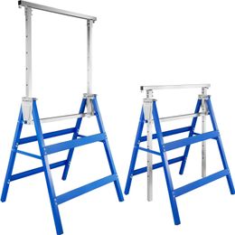 TecTake&reg; 2er-Set Ger&uuml;stbock, aus Stahl-Vierkantrohr, 7-fach h&ouml;henverstellbar 79,5 - 130 cm, mit Sicherheitsspinden