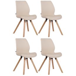 CLP Esszimmerstuhl 4er Set gepolstert Luna, moderner Polsterstuhl mit R&uuml;ckenlehne, stabil bis 136 kg, K&uuml;chenstuhl f&uuml;r Esszimmer und Wohnzimmer