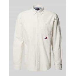 Tommy Jeans Regular Freizeithemd mit Label-Stitching Modell 'OXFORD'