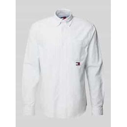 Tommy Jeans Regular Freizeithemd mit Label-Stitching Modell 'OXFORD'