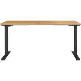 Schreibtisch Germania "Jet, elektrisch höhenverstellbar" Tische Gr. B/H/T: 160cm x 72cm x 80cm, braun (navarra, eiche, nachbildung, schwarz, navarra, nachbildung) moderne Farbvariationen, Breite 120140160180 cm, Made in Germany