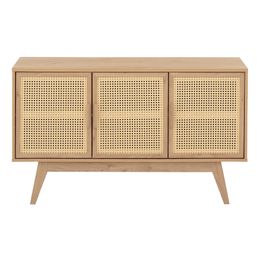 Sideboard Home Affaire "Bridget" Sideboards Gr. B/H/T: 128 cm x 75 cm x 39 cm, braun (eichefarben) Kommode, 2 verstellbare Einlegeböden, Beine aus Holz, Breite 128 cm