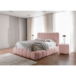 Fun Moebel - Polsterbett Doppelbett Set.4 carson 160x200cm Stoff Catch Me Rosa