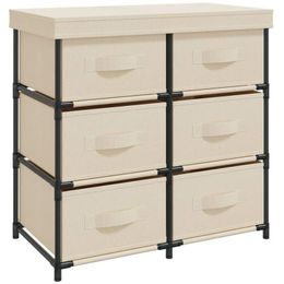 vidaXL - Lagerschrank mit 6 Schubladen 55×29×55 cm Creme Stahl