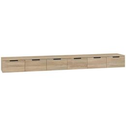 vidaXL - Wandschränke 2 Stk. Sonoma-Eiche 102x30x20 cm Holzwerkstoff