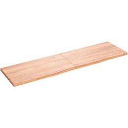 Tischplatte Hellbraun 180x50x(2-4)cm Massivholz Eiche Behandelt vidaXL