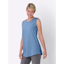WITT Damen Longtop in Pikee-Qualit&auml;t, himmelblau, Gr&ouml;&szlig;e 50