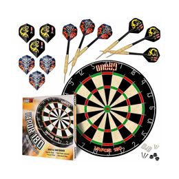 Professional perfection Dartscheibe mit Pfeilen, Profi Steeldartscheibe aus Sisal