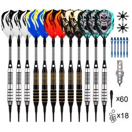 Soft Tip Darts Set mit Accessories/ 12 Pack langlebige Kunststoffspitzen