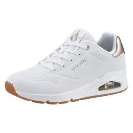 Sneaker Skechers "UNO GOLDEN AIR" Gr. 42, weiß Damen Schuhe Freizeitschuh, Halbschuh, Schnürschuhmit Metallic-Einsatz