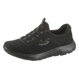 Slip-On Sneaker Skechers "Summits" Gr. 35, schwarz Damen Schuhe Slipper, Freizeitschuh, Komfortschuh mit Gummizug