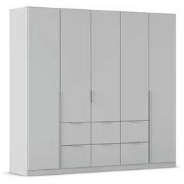 Drehtürenschrank Rauch "Kleiderschrank Schrank Garderobe AGORDO mit Dekor- oder Hochglanzfront" Schränke Gr. B/H/T: 226cm x 210cm x 54cm, 5 St., grau (seidengrau) mit Außenschubkästen, in 6 Breiten und 2 Höhen MADE IN GERMANY