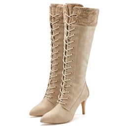 Lascana Stiefel 'Stiefelette, Langer Stiefel' beige Gr. 41 für Damen