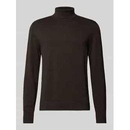 s.Oliver RED LABEL Regular Fit Rollkragenpullover aus Baumwolle mit gerippten Abschlüssen