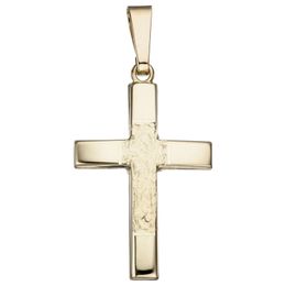 Kreuz-Anhänger Jobo "Anhänger Kreuz" Schmuckanhänger Gr. Gelbgold 585, gelb (gelbgold 585) Damen 585 Gold