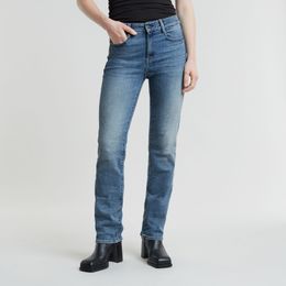 G-Star Raw Straight-Jeans G-STAR "Strace Straight Wmn", Damen, Gr. 30, Länge 32, blau (sun faded niagara), Denim/Jeans, Obermaterial: 92% Baumwolle, 6% Elastomultiester, 2% Elasthan, casual, straight fit, Jeans