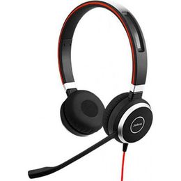 Jabra Evolve 40 MS Stereo Computer On Ear Headset kabelgebunden Stereo Schwarz, Rot Mikrofon-Stummschaltung