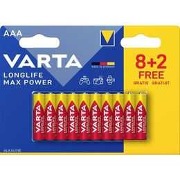 Varta Longlife Max Power AAA Blister 10 (8+2) Micro (AAA)-Batterie Alkali-Mangan 1.5 V 10 St.